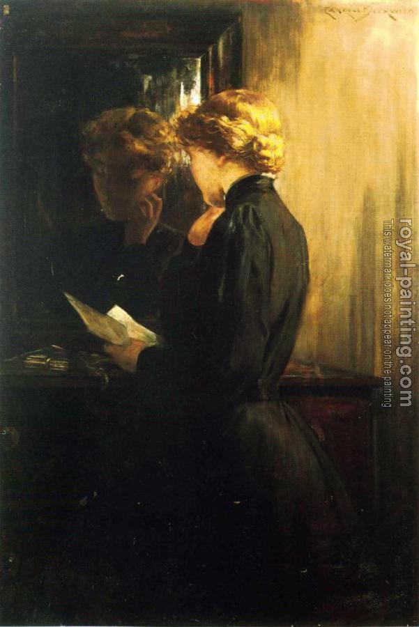 The Letter by James Carroll Beckwith | Oil Painting Reproduction