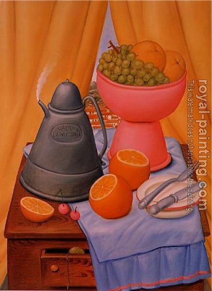Still Life With Coffee Pot by Fernando Botero | Oil Painting Reproduction