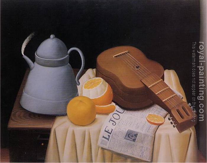 Still Life with Le Journal by Fernando Botero | Oil Painting Reproduction