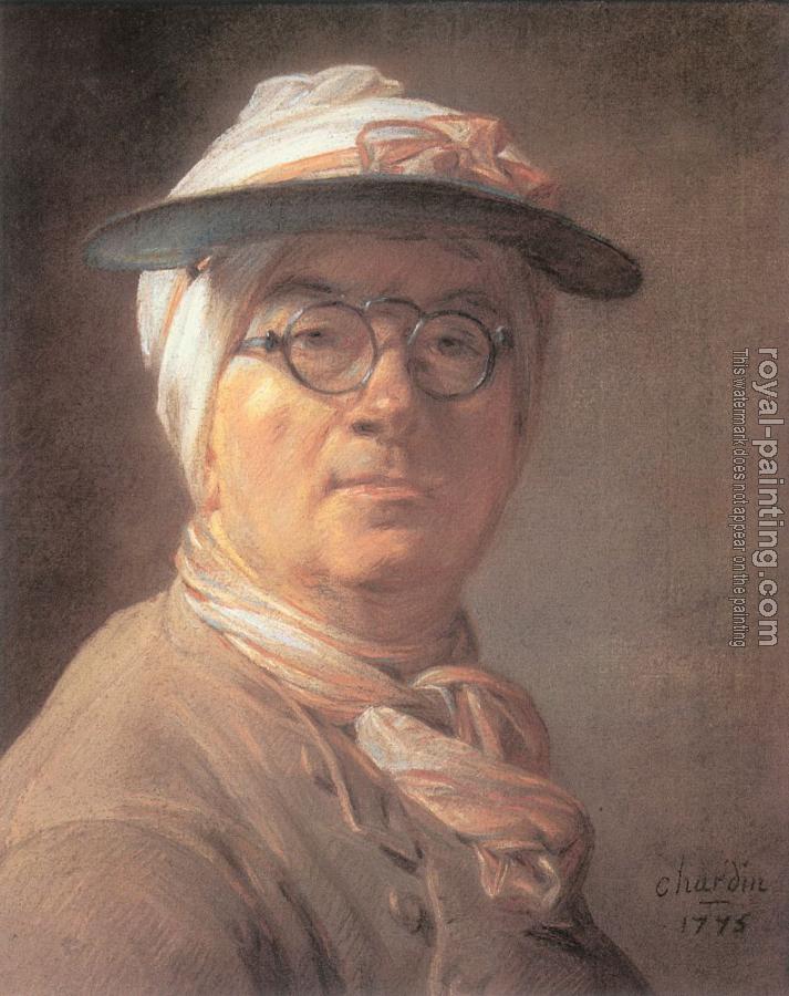 Self-Portrait with an Eye-Shade by Jean Baptiste Simeon Chardin | Oil ...