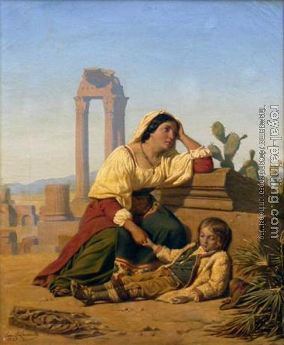 Grief by Charles Emile Hippolyte Lecomte Vernet | Oil Painting Reproduction