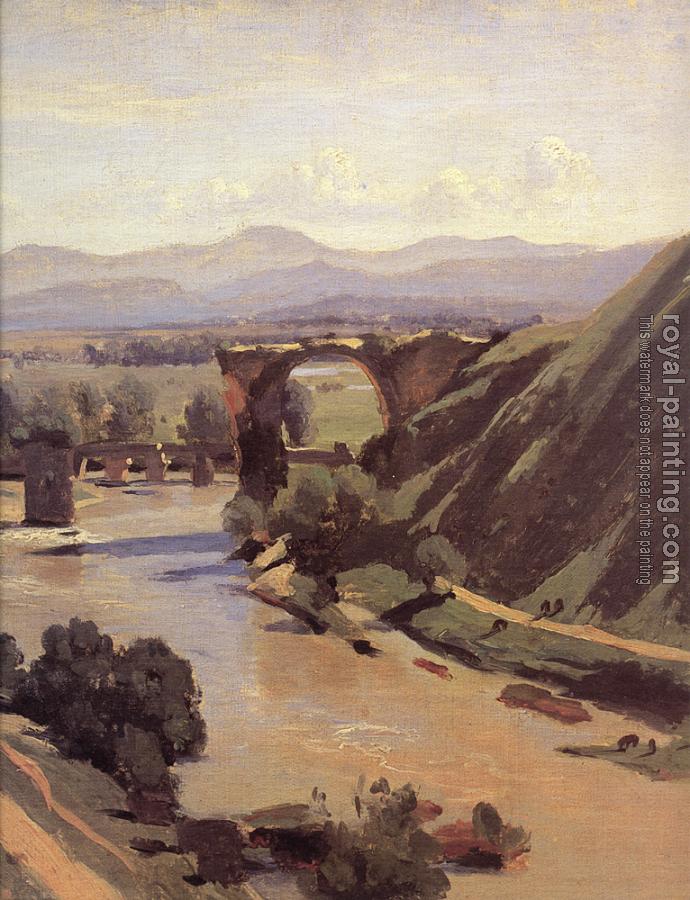 The Augustan Bridge at Narni (detail) by Jean-Baptiste-Camille Corot ...