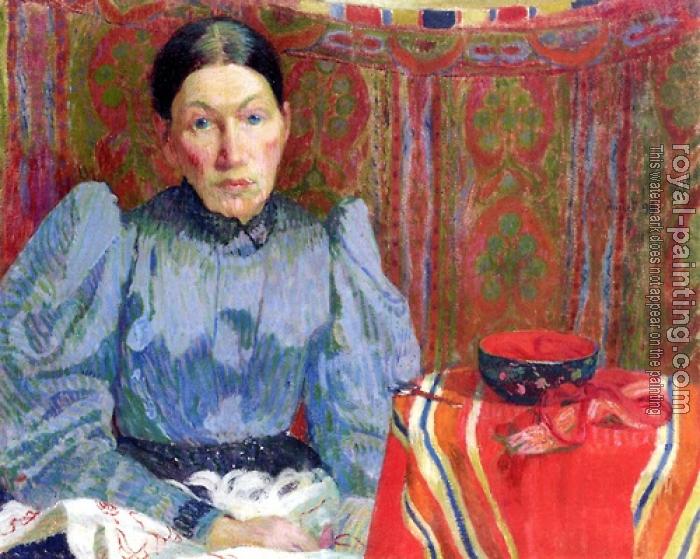 Portrait of emilie amiet baer by Cuno Amiet | Oil Painting Reproduction