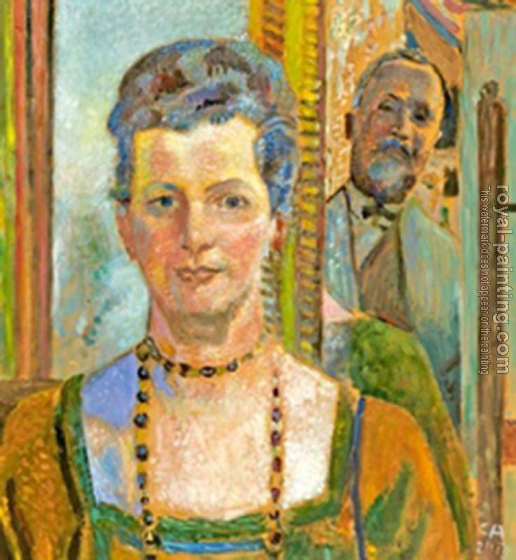 Self portrait with wife by Cuno Amiet | Oil Painting Reproduction