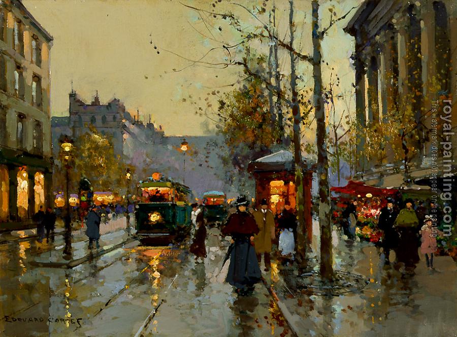 Flower Market at the Madeleine by Edouard Cortes | Oil Painting ...