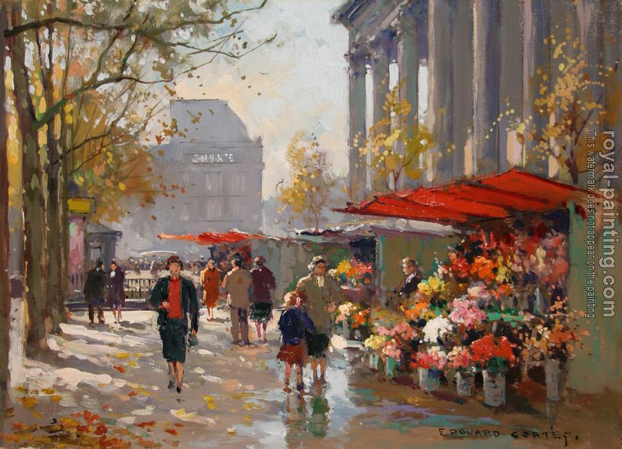 Flower Seller at the Madeleine by Edouard Cortes | Oil Painting ...