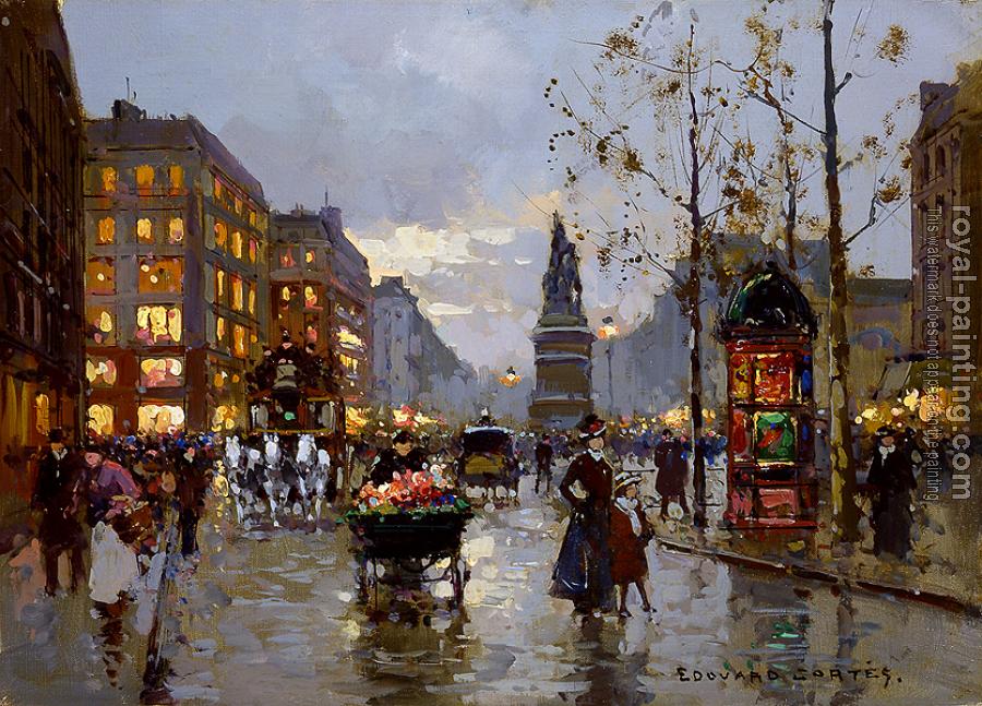 Place de Clichy by Edouard Cortes | Oil Painting Reproduction