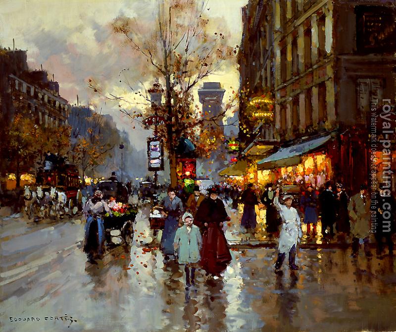 Porte St Denis by Edouard Cortes | Oil Painting Reproduction