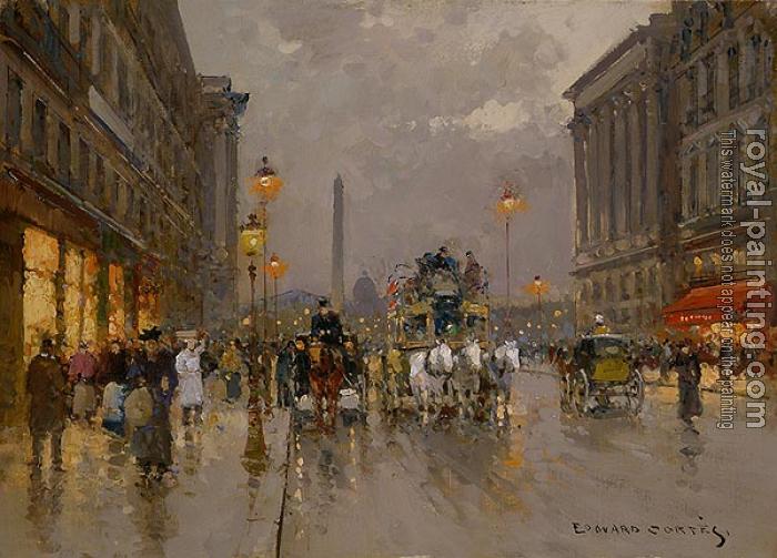Rue Royale, Concorde III by Edouard Cortes | Oil Painting Reproduction