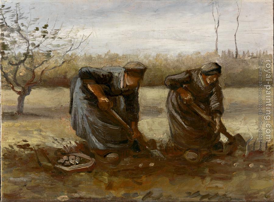 Two Peasant Women Digging Potatoes by Vincent Van Gogh | Oil Painting ...