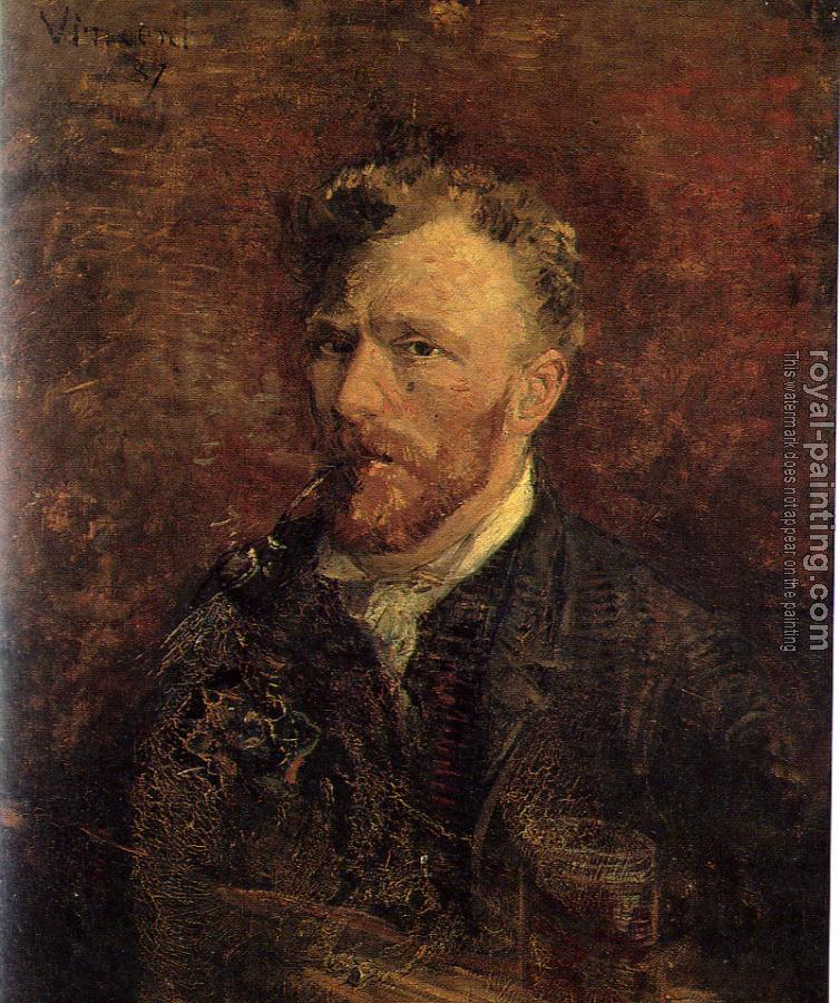 Self-Portrait With Pipe and Glass by Vincent Van Gogh | Oil Painting ...