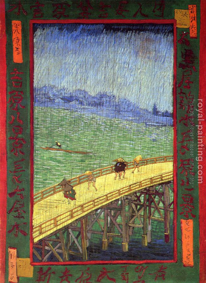 Japonaiserie:Bridge in the Rain (after Hiroshige) by Vincent Van Gogh ...