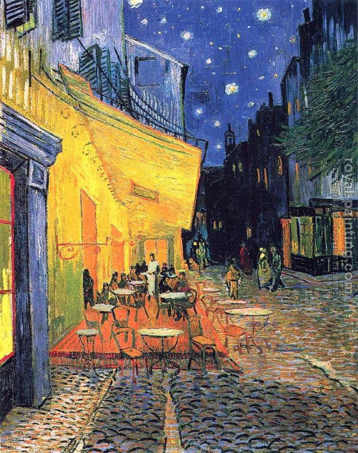 The Cafe Terrace on the Place du Forum, Arles at Night by Vincent Van ...