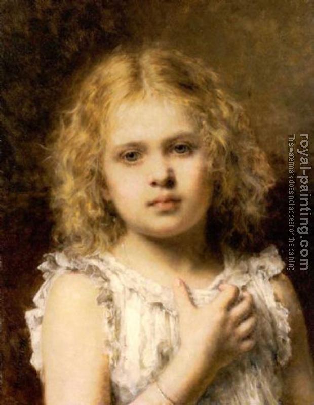 A Young Beauty by Alexei Alexeievich Harlamoff | Oil Painting Reproduction