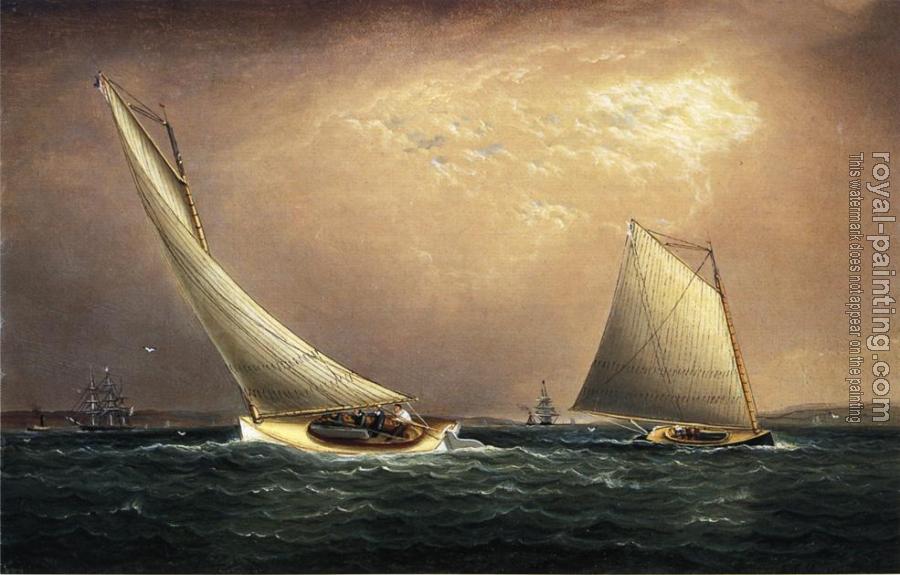 New York Bay by James E Buttersworth | Oil Painting Reproduction