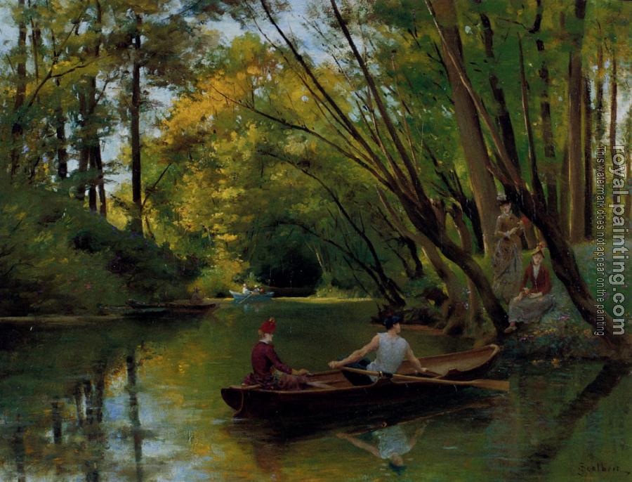 The Boatmen by Jules Scalbert | Oil Painting Reproduction