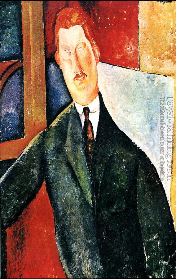 Seated man by Amedeo Modigliani | Oil Painting Reproduction