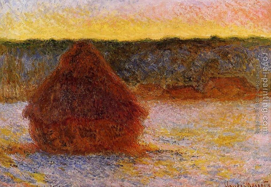 Grainstack at Sunset, Winter by Claude Oscar Monet | Oil Painting ...