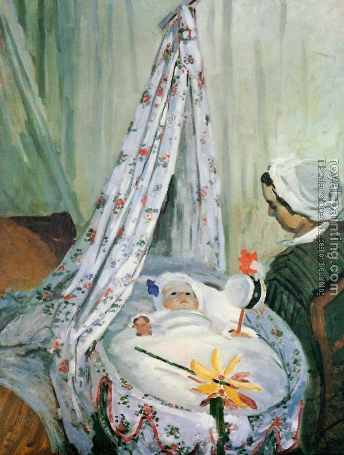 Jean Monet in His Cradle by Claude Oscar Monet | Oil Painting Reproduction