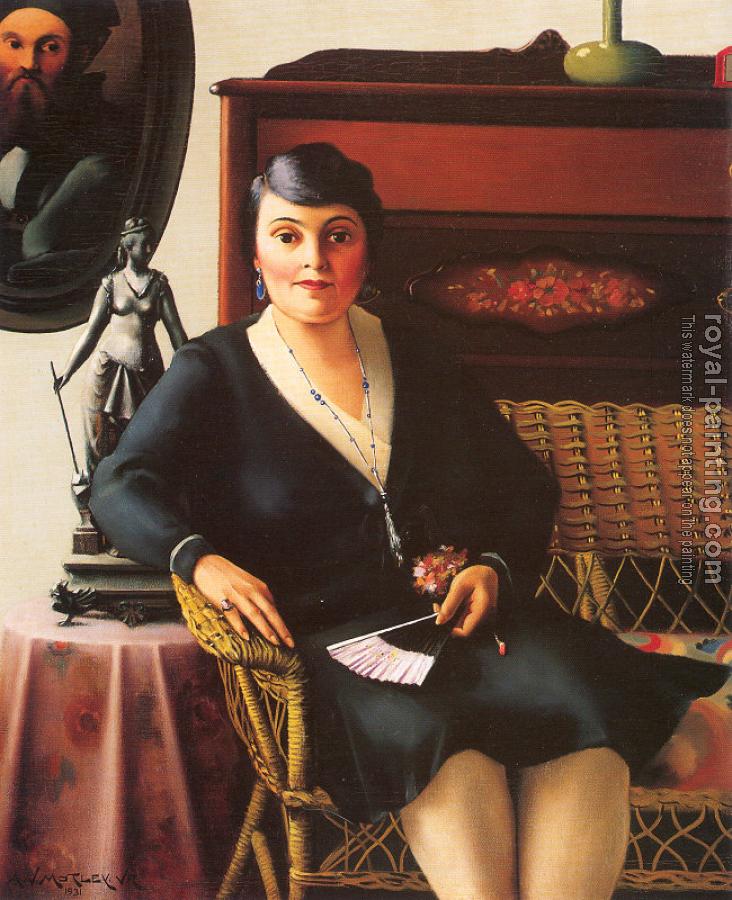 Portrait of my Mother by Archibald J Jr Motley | Oil Painting Reproduction