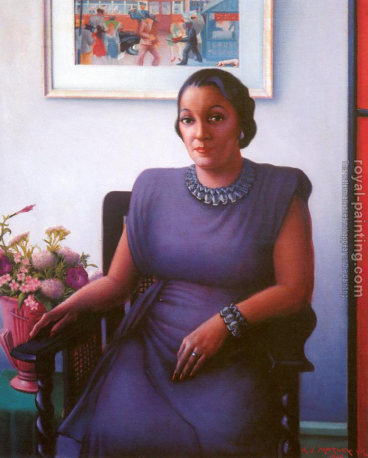 Portrait of a Cultured Lady by Archibald J Jr Motley | Oil Painting ...