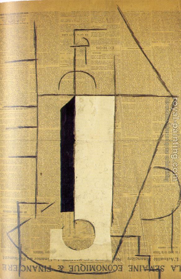 bottle on a table by Pablo Picasso | Oil Painting Reproduction