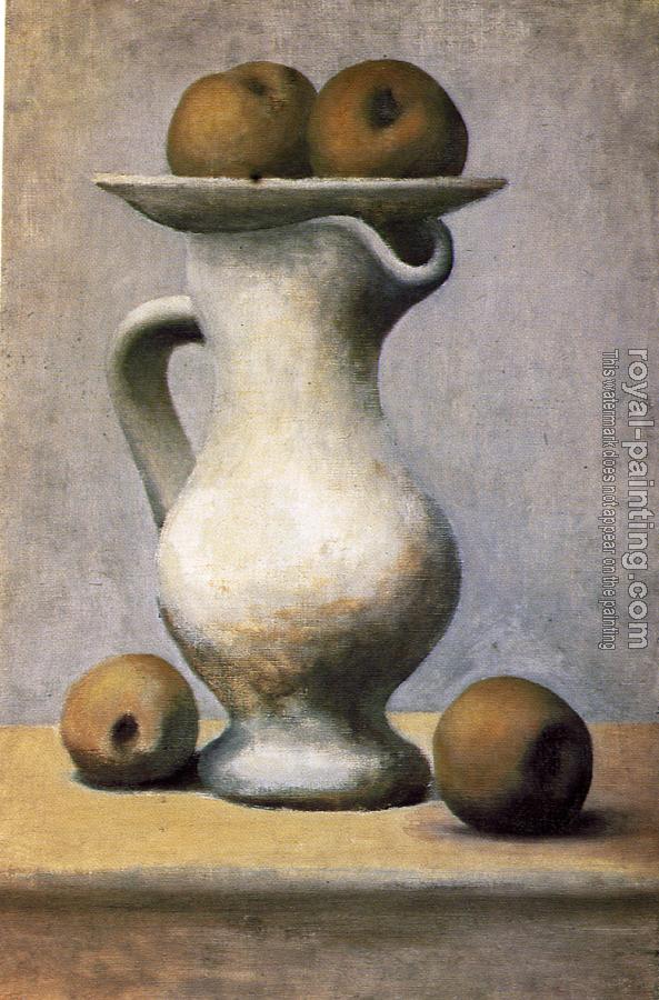 still life with pitcher and apples by Pablo Picasso | Oil Painting ...