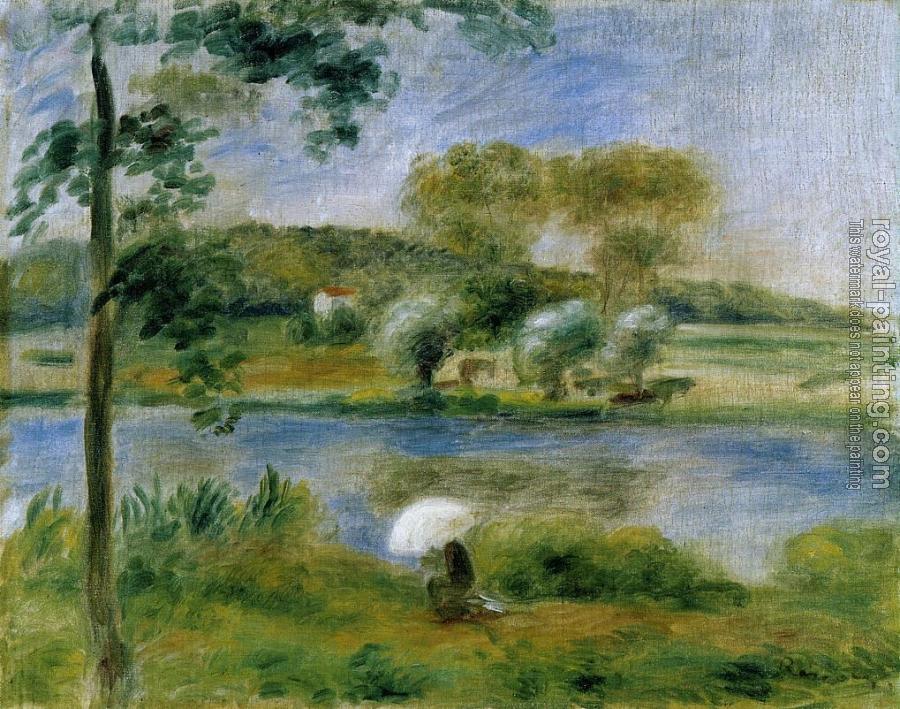 Landscape, Banks of the River by Pierre Auguste Renoir | Oil Painting ...