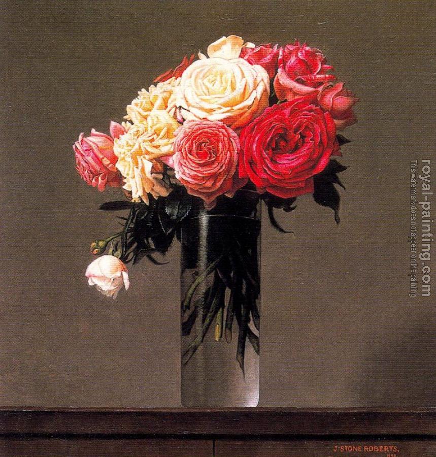 Roses in a vase by Stone Roberts | Oil Painting Reproduction