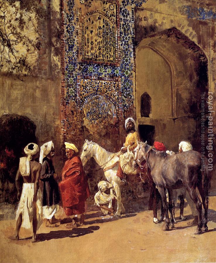 Blue Tiled Mosque at Delhi India by Edwin Lord Weeks | Oil Painting ...
